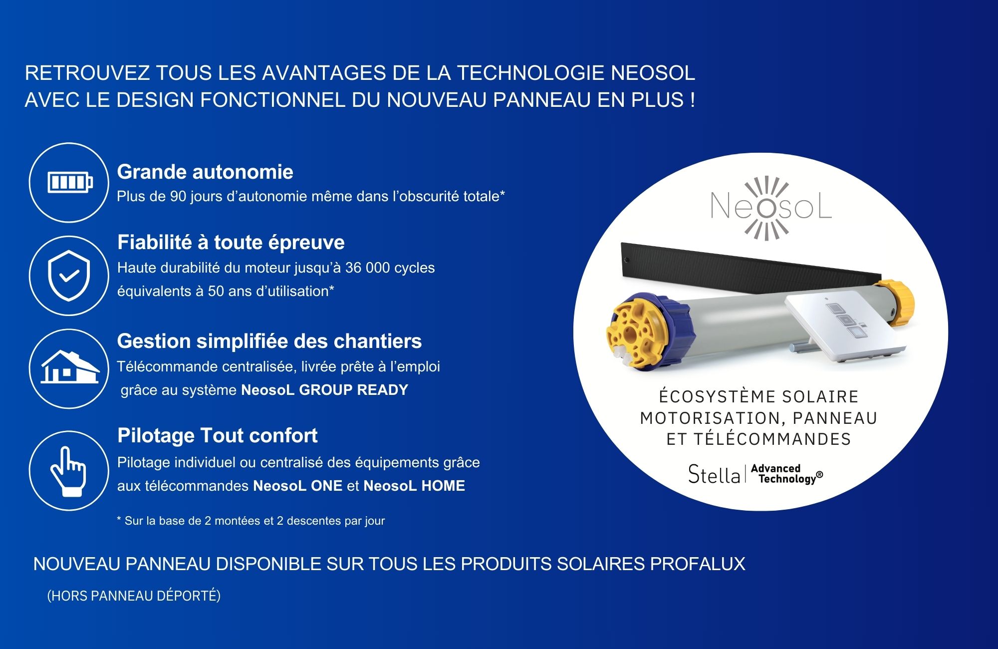 Eco-système NeosoL - nouveau panneau solaire - Profalux Profalux